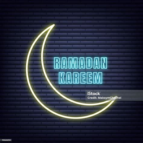 라마단 카림 네온 디자인입니다 라마단에 대 한 조명된 활판 인쇄 간판 0명에 대한 스톡 벡터 아트 및 기타 이미지 0명