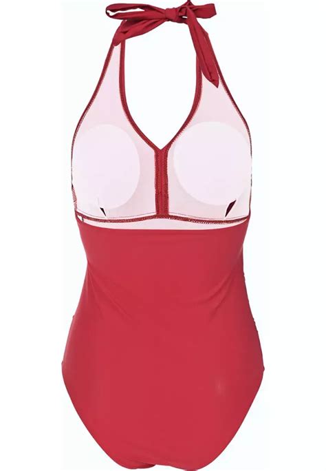 Buy Xafiti Triangle Print Panelled Open Back Swimsuit Online Zalora