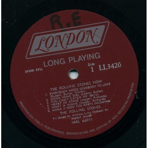 Now Mono Issue Backside With Long Text By Rolling Stones LP With