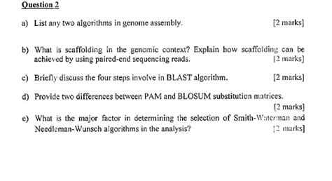 Solved A List Any Two Algorithms In Genome Assembly 2
