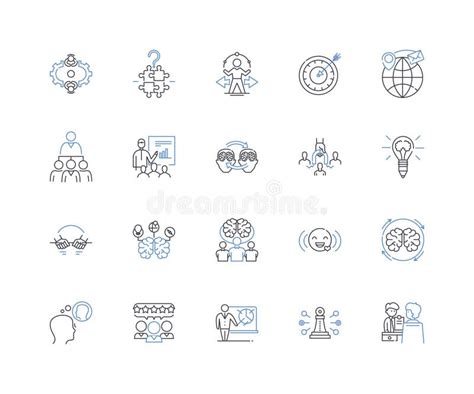 Consortium Expansion Line Icons Collection Collaboration Unity