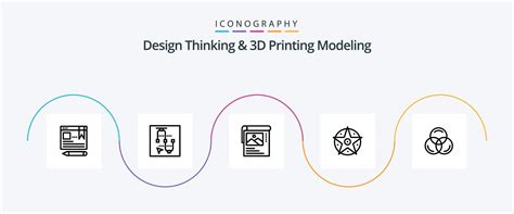 Design Thinking And D Printing Modeling Line 5 Icon Pack Including Rgb Project Arrow Satanic