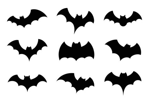 conjunto de iconos de murciélago de Halloween siluetas de murciélagos