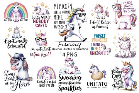 Funny Unicorn Quotes Sublimation Graphic By Dreamy Art · Creative Fabrica