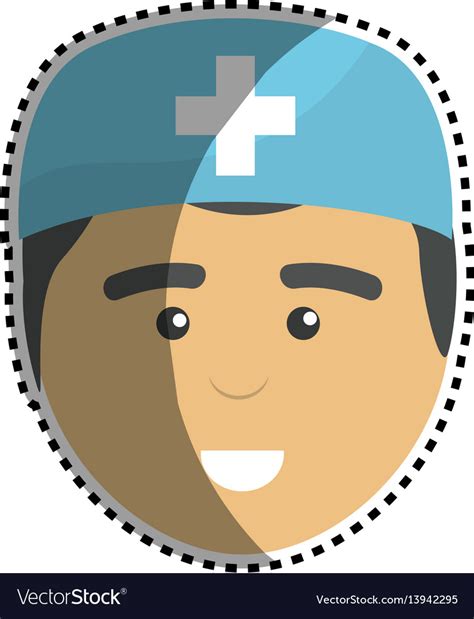 Medical Man Doctor With Surgical Cap Royalty Free Vector