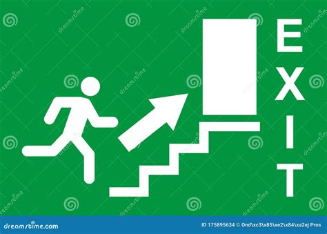 Running Man And Exit Door Sign Vector Icon Safety Symbol Stock Vector