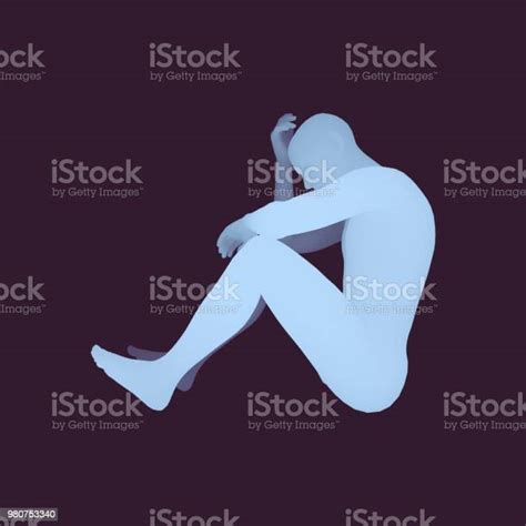 사상가 포즈 남자입니다 남자 벡터 일러스트 레이 션의 3d 모델입니다 Troubles에 대한 스톡 벡터 아트 및 기타 이미지 Troubles 걱정하는 계획 Istock