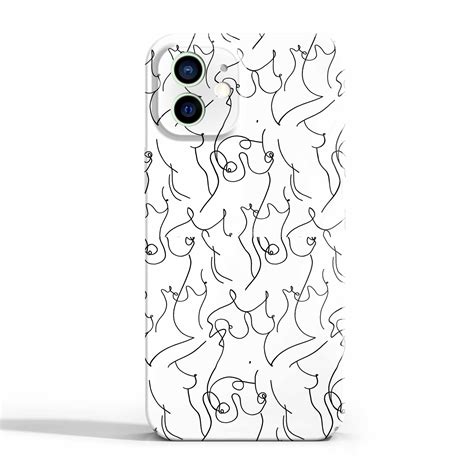 Abstract Boobs Case Compatible With Iphone Aesthetic Art Design Full Cover Protective Case