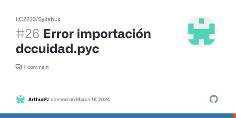 Error Importaci N Dccuidad Pyc Issue Iic Syllabus Github