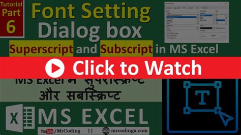 Ms Excel 006 Font Setting Dialog Box Superscript Subscript Single Accounting Ms Excel