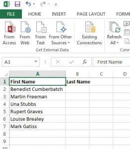 Splitting Columns In Excel 2013