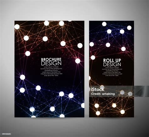 Abstrak Warnawarni Hitech Brosur Desain Bisnis Template Atau Roll Up