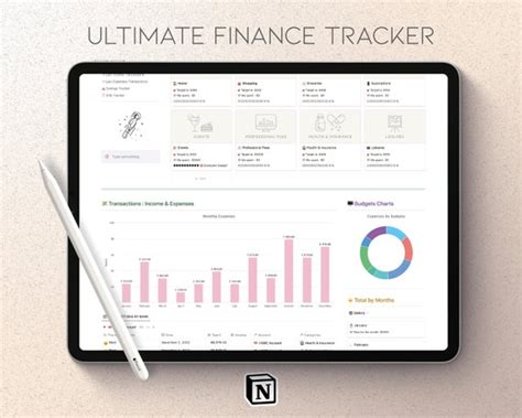 Ultimate Finance Tracker Notion Template Digital Budget And Etsy