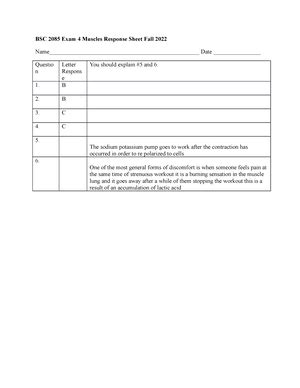 BSC 2085 Exam 4 Muscles Exam Practice BSC2085 Exam 4 Muscles Studocu