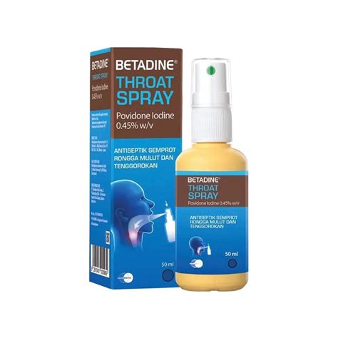Betadine Throat Spray 50ml - Manfaat, Dosis & Efek Samping | 100% ...