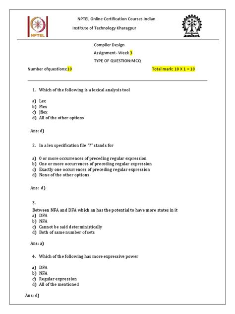 Assignment 3 Compiler Design Download Free Pdf Regular