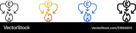 Deflation Iconthin Linear Gradient Blue Stroke Vector Image