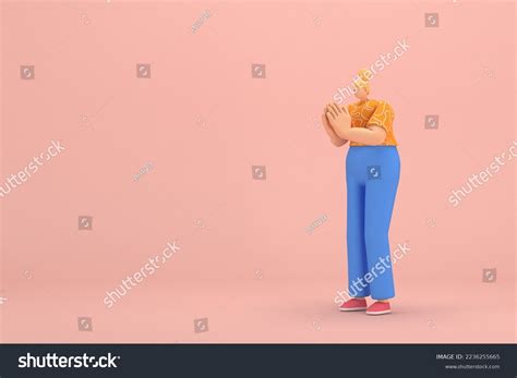 Woman Golden Hair Tied Bun Wearing Stock Illustration 2236255665