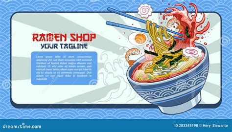Ramen Text Logo And Japanese Calligraphy Vector Style Kanji
