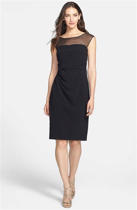 Vera Wang Illusion Side Ruched Sheath Dress Nordstrom