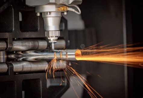 Cnc Laser And Gas Cutting Of Metal Modern Industrial Technology Stock Image Image Of Material