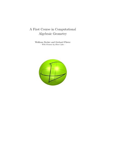 A First Course In Computational Algebraic Geometry Pdf Group Mathematics Ring Mathematics
