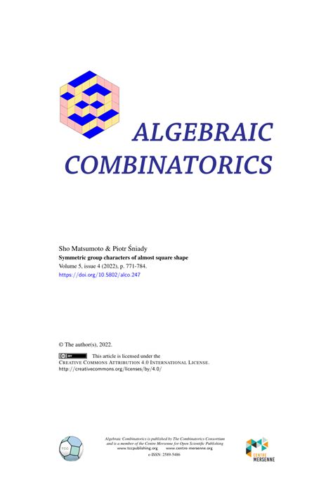 pdf symmetric group characters of almost square shape