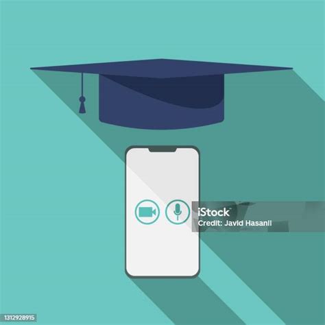 2021 년 졸업 거리 교육 웹 배너 및 인쇄 자료에 대한 온라인 학습을위한 플랫 디자인 다채로운 벡터 일러스트 컨셉 밝은 배경에 격리 개념에 대한 스톡 벡터 아트 및 기타