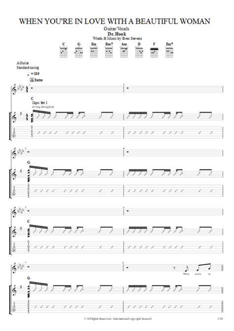 When You Re In Love With A Beautiful Woman Tab By Dr Hook Guitar Pro