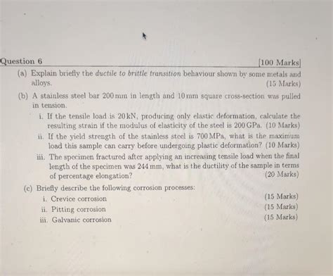 Solved A Explain Briefly The Ductile To Brittle Tr