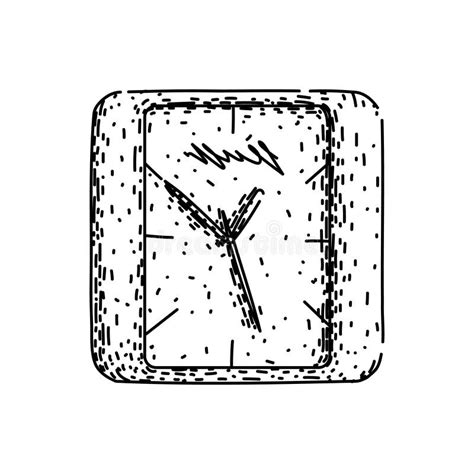 Alarm Clock Sketch Hand Drawn Vector Stock Vector Illustration Of