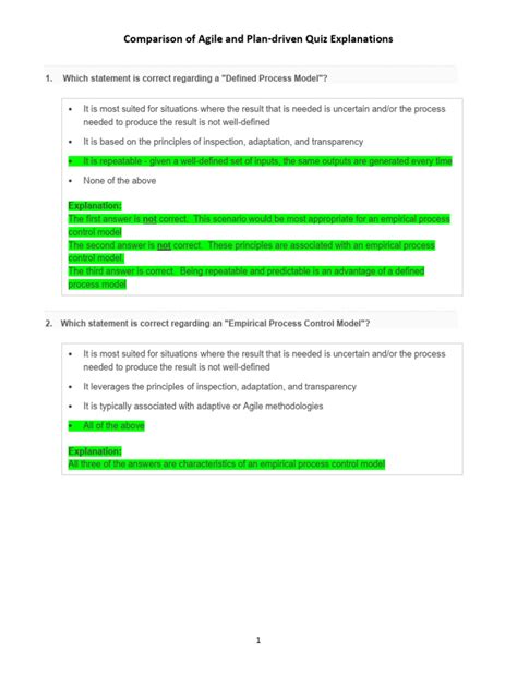 comparison of agile and plan driven quiz explanations pdf agile
