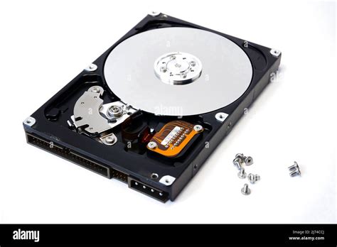 Open Hard Drive Isolated On White Background Computer Storage Device Computer Hard Drive HDD
