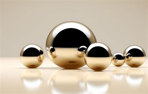 Premium Photo Luxury Golden Shiny Spheres With Float Gradient Background Abstract Geometric 3d