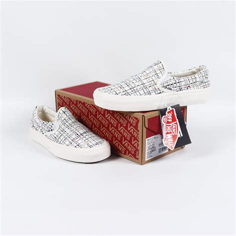 Jual Mdns Sepatu Vans Slip On Woven Plaid Marshmallow Shopee Indonesia