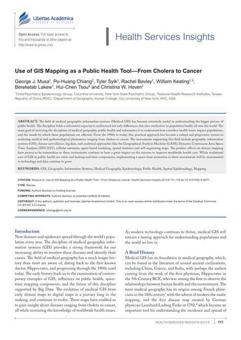 Pdf Use Of Gis Mapping As A Public Health Toolfrom Cholera To Cancer