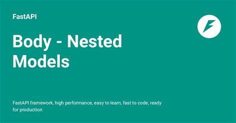 Body Nested Models FastAPI