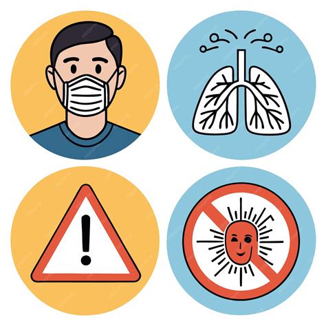 Warning Sign For Poor Air Quality Icon Set Premium Ai Generated Vector