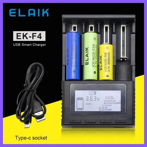 Умное зарядное устройство ELHAIK для аккумуляторов 18650 в AA AAA 3 7