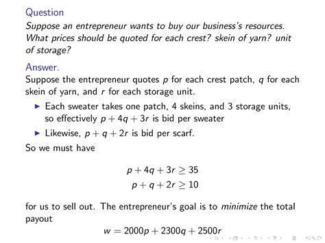 Lesson 30: Duality In Linear Programming | PPT