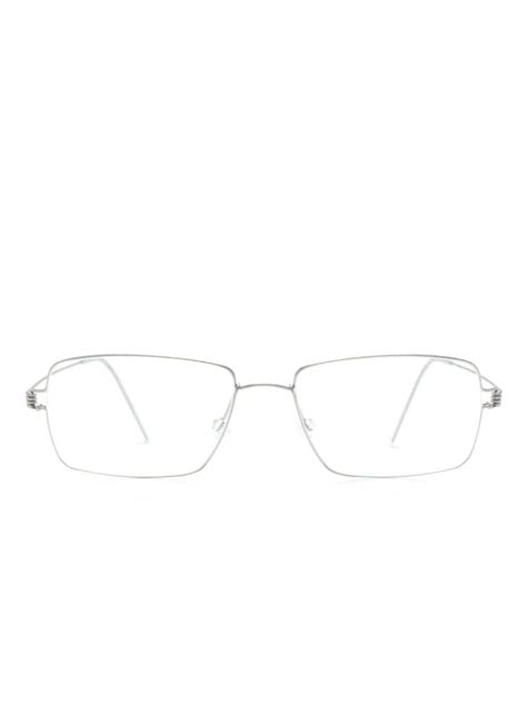 Lindberg Rectangle Frame Glasses Silver Editorialist