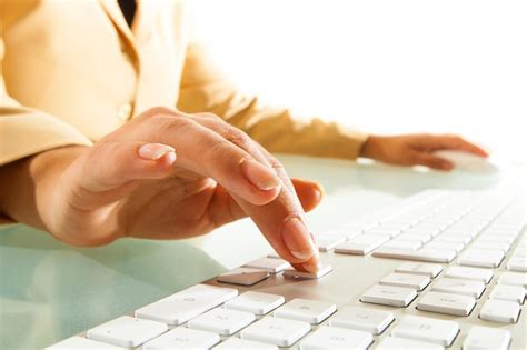Premium Photo Person Pressing Page Up Key On Keyboard Close Up