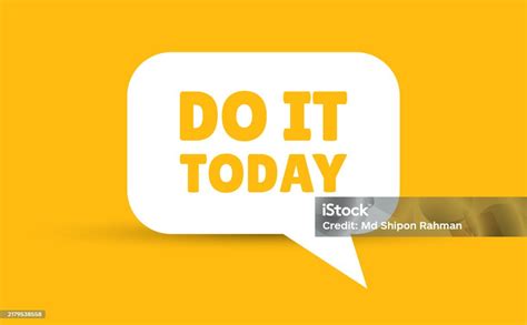 오늘 그것을하십시오 말풍선 벡터 일러스트 레이 션 Do It Today 텍스트로 통신 말풍선 감사에 대한 스톡 벡터 아트 및 기타 이미지 Istock
