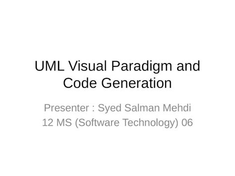 PPTX UML Visual Paradigm And Code Genration Up Pptx DOKUMEN TIPS