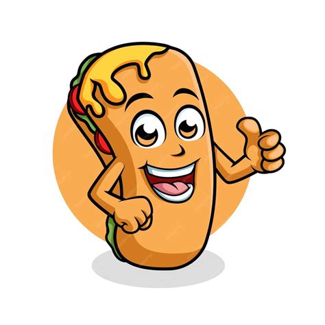 Premium Vector Happy Taco Roll Cartoon Character Giving Thumbs Up