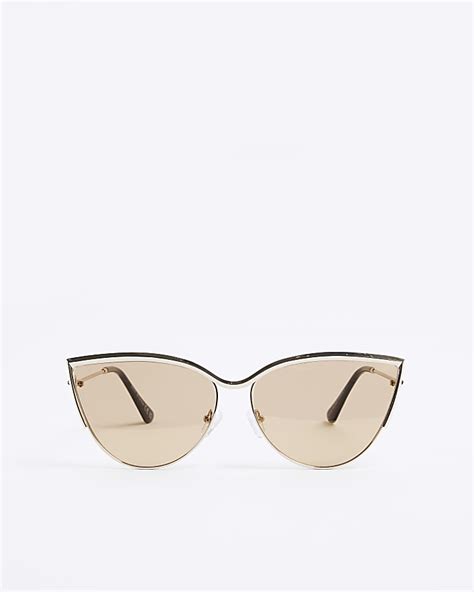 Gold Cat Eye Sunglasses River Island