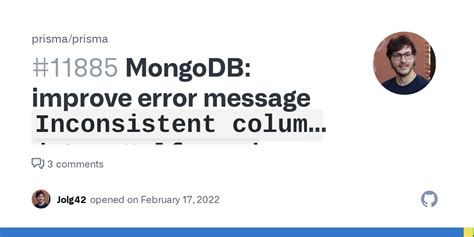 mongodb improve error message `inconsistent column data malformed