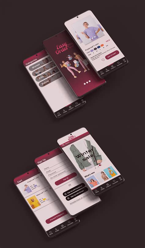easy order ui design for online shopping mobile app behance