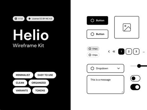 ️minimal Style Wireframe Ui Kit Free Helio