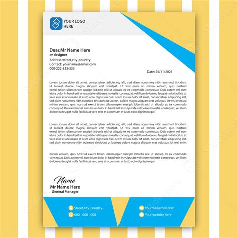 Blue Letterhead Contract Business Official A4 Word Template And Google